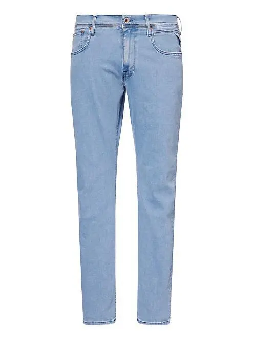 REPLAY Ariick Straight-leg Stretch-denim Blend Jeans - Light Blue