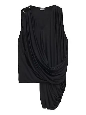 Loewe Draped Sleeveless Stretch-woven Top - Black