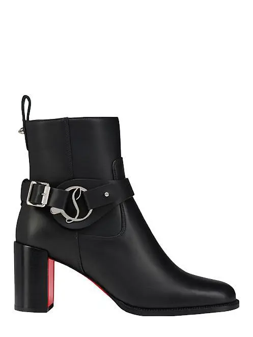 CHRISTIAN LOUBOUTIN Dianouchette 70 Leather Heeled Boots - Black/black Lucido