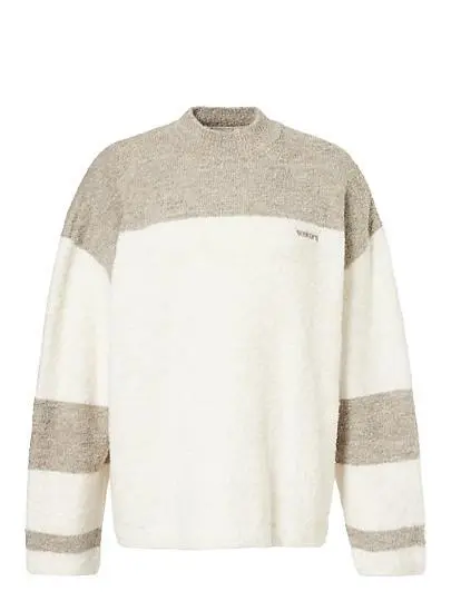 SISTERS & SEEKERS Striped Knit Jumper - Off White/grey