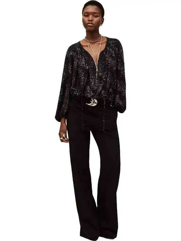 Ba&sh Torny Sequin Blouse - Black
