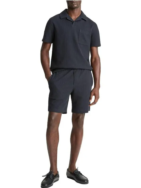 Vince Stretch-cotton Seersucker-knit Short - Black