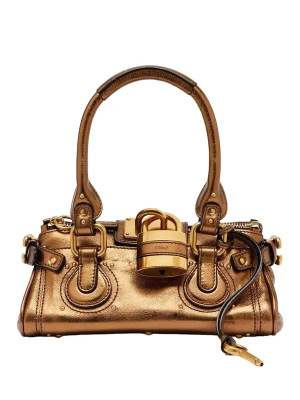 Chloé Paddington Metallic Leather Shoulder Bag - Gold