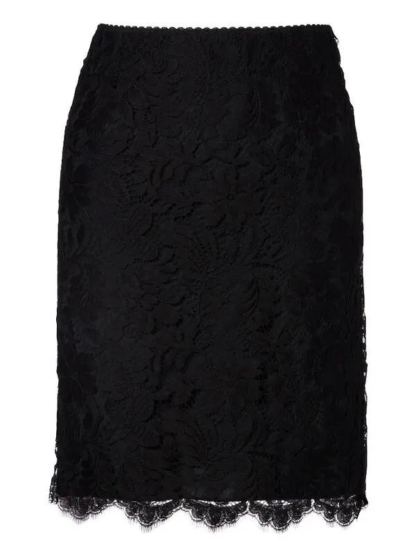Chloé Floral Cotton-blend Lace Miniskirt - Black