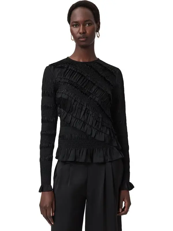 ALLSAINTS Nyla Long Sleeve Top - Black