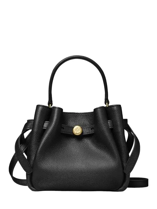 Tory Burch Romy Mini Leather Bucket Bag - Black