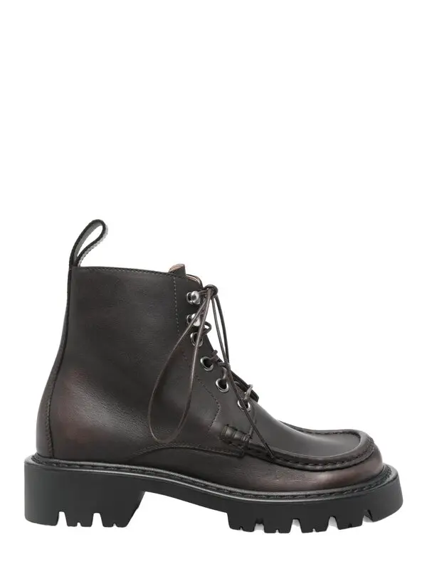 Loewe Sierra Leather Lace-up Boots - Brown