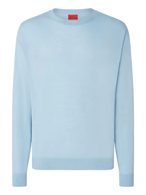 FERRARI Crew Neck Cashmere And Silk Sweater - Sky Blue