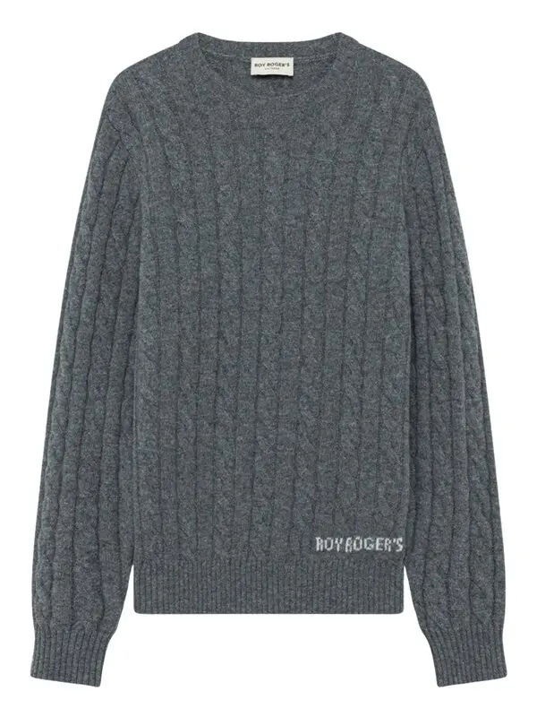ROY ROGER'S Long Sleeve Round Neck Pullover - Grey