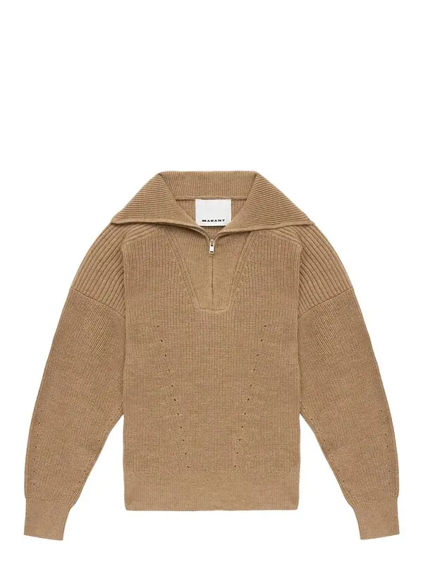 Isabel Marant Benny Ribbed Knit Sweater - Beige