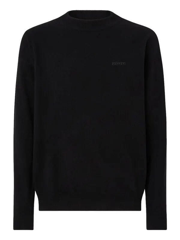 FERRARI Crew Neck Sweater In Cashmere And Wool - Black