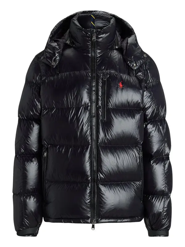 Polo Ralph Lauren Down Jacket With Logo - Black