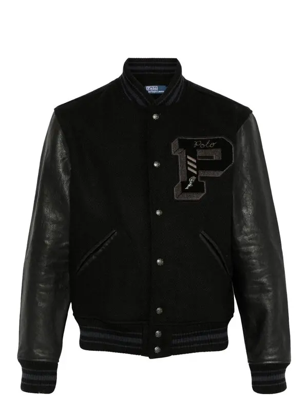 Ralph Lauren Bomber Jacket With Patches - Black