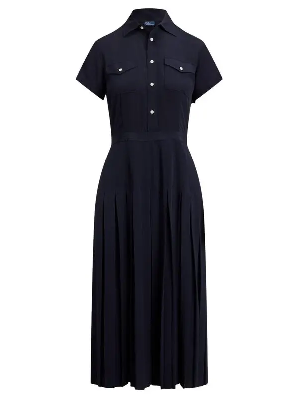 Polo Ralph Lauren Short Sleeve Long Dress With Logo - Blue