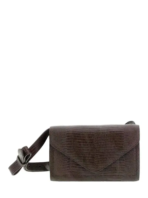 MICOLI Intasca Lizard-embossed Cross Body Bag - Brown