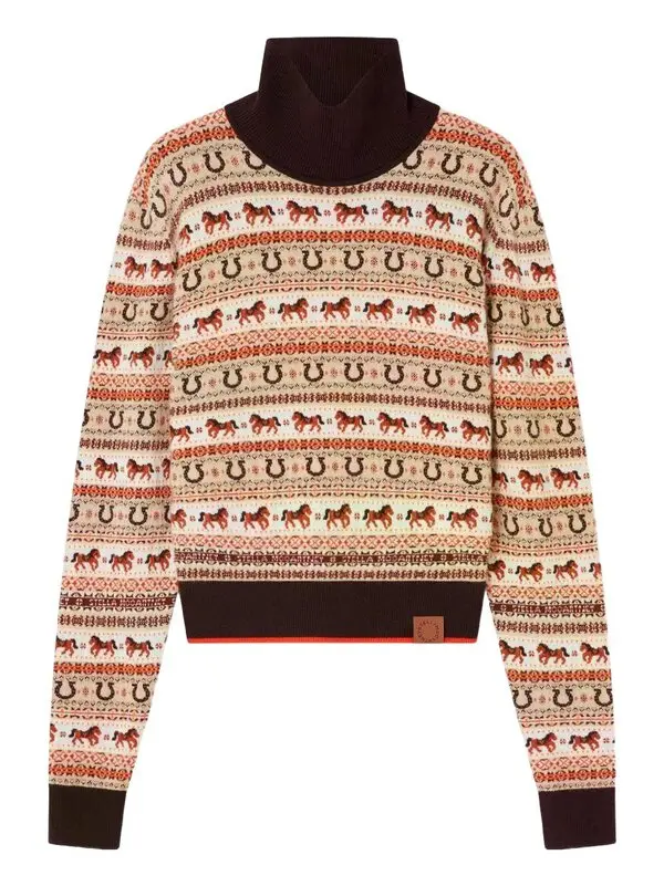 Stella McCartney Fair Isle Patterned Roll-neck Sweater - Neutrals