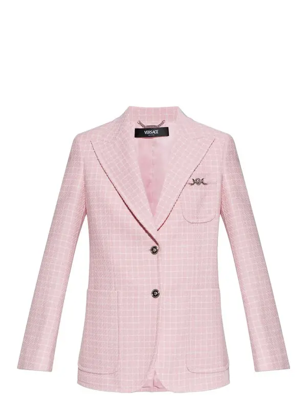 Versace Checked Pattern Blazer - Pink