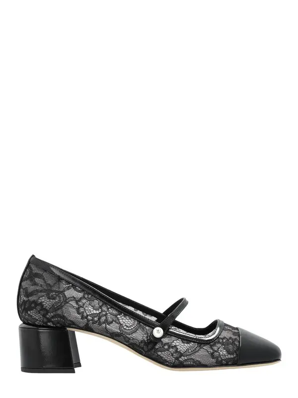 JIMMY CHOO Elisa Lace Ballerinas - Black