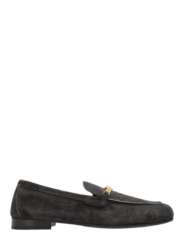 Versace Suede Loafers With Chain Detail - Green