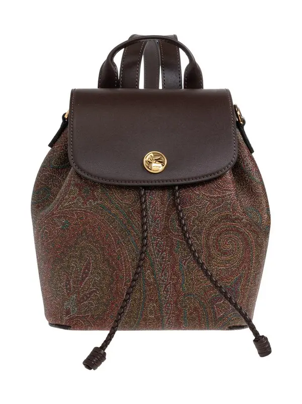 Etro Logo Backpack - Brown
