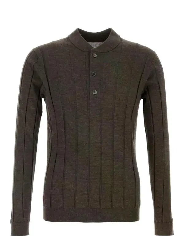Brunello Cucinelli Wool Long Sleeve Sweater - Brown