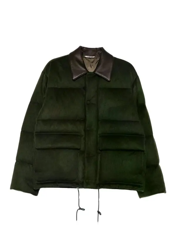 Auralee Flannel Down Jacket - Green