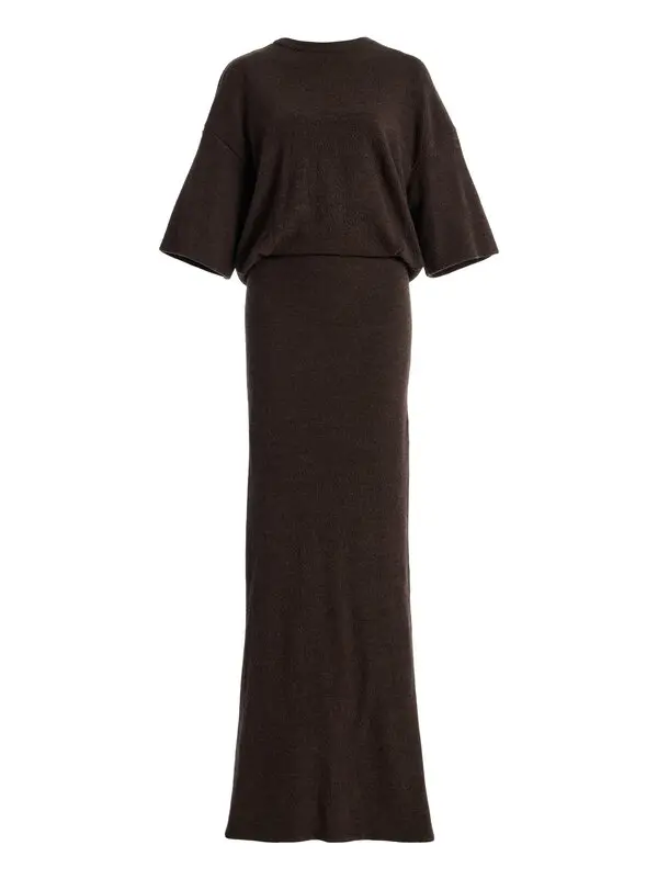DARKPARK Marlin Open-back Wool Maxi Dress - Brown