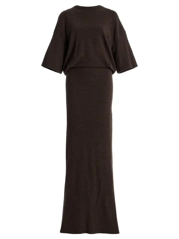 DARKPARK Marlin Open-back Wool Maxi Dress - Brown