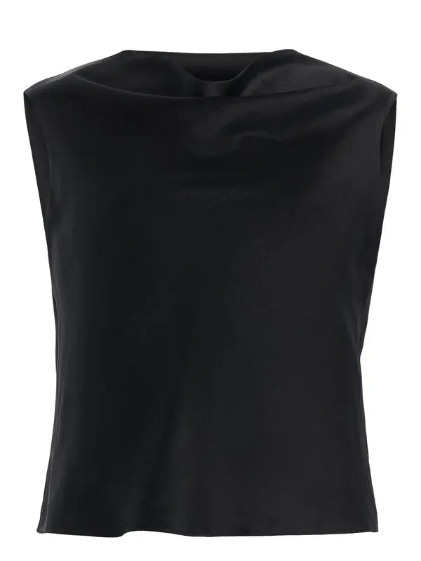 LESET Barb Satin Shell Top - Black