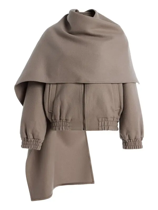 AYA MUSE Tuli Wool-blend Scarf Jacket - Brown
