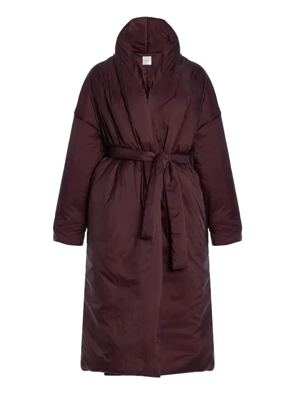 LESET Bo Shawl-collar Puffer Coat - Burgundy