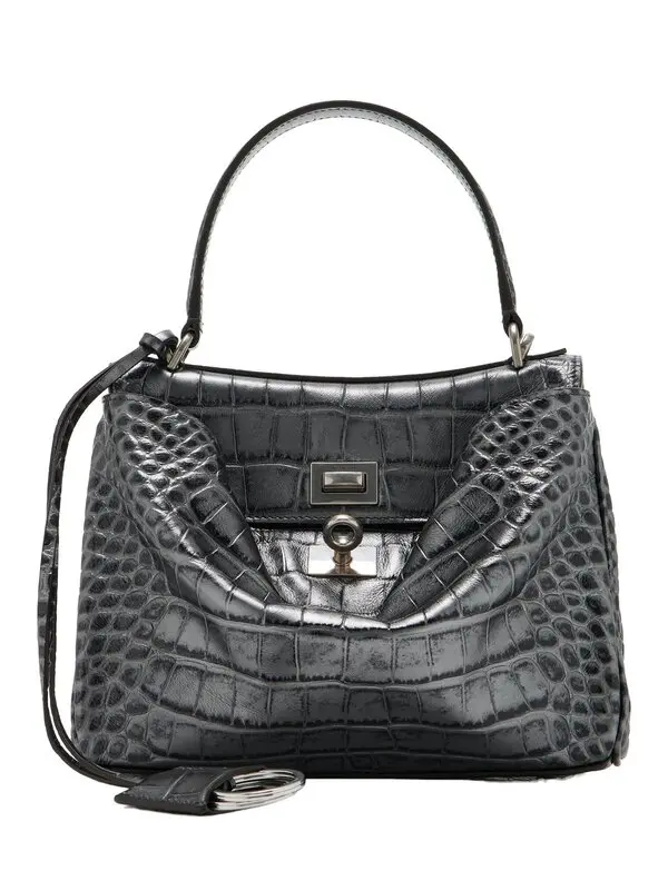 Balenciaga Rodeo Croc-effect Top Handle Bag - Metallic