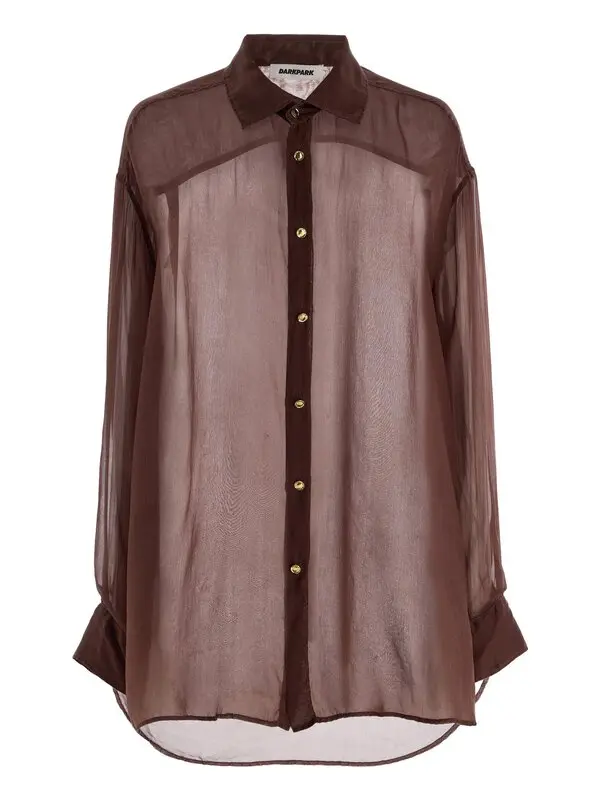 DARKPARK Keanu Silk Organza Shirt - Brown