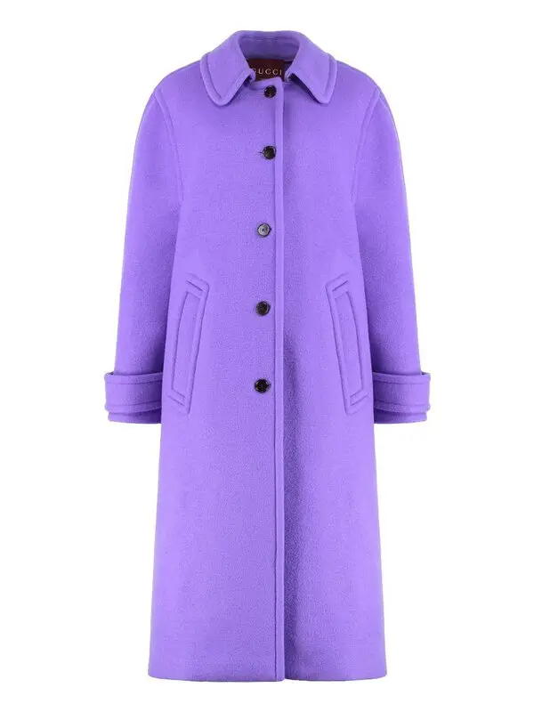 Gucci Cashmere Wool Coat - Purple