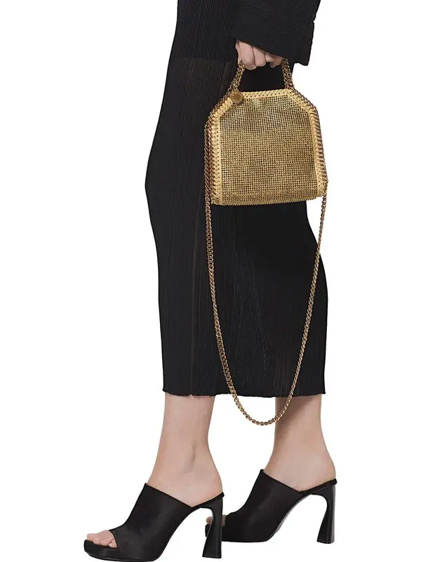 Stella McCartney Falabella Crystal Mesh Mini Tote - Gold