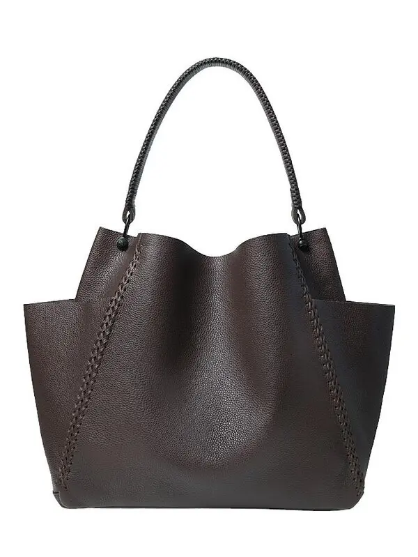 Callista Grained Leather Shoulder Bag - Cocoa