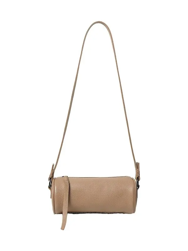 Callista Mini Barrel Bag Grained Leather - Camel