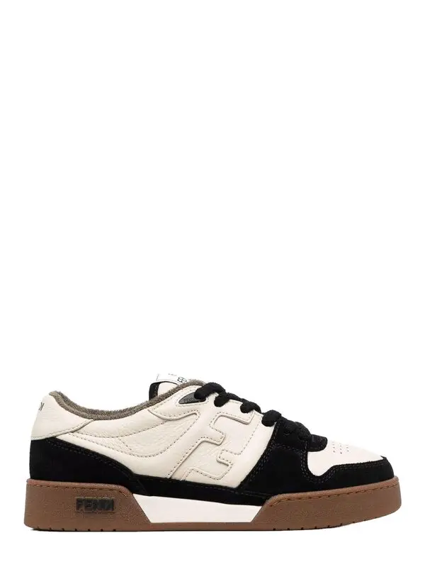 Fendi Match Suede And Leather Sneakers - Black