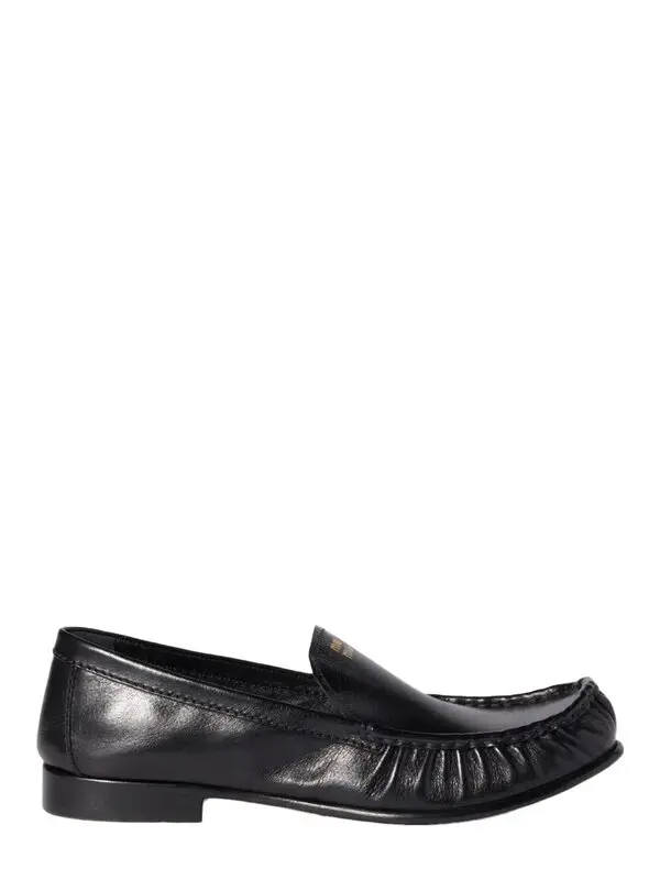 Miu Miu Gathered Loafers Shoes - Black