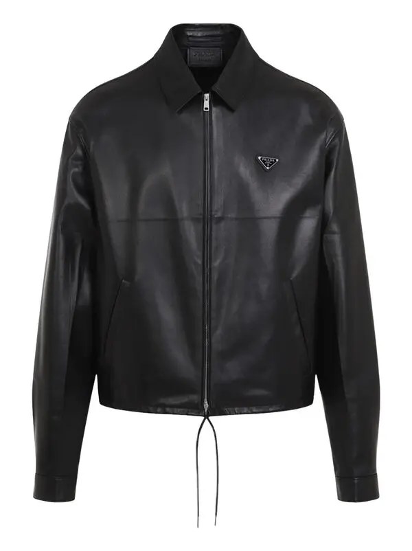 Prada Leather Zipper Jacket - Black