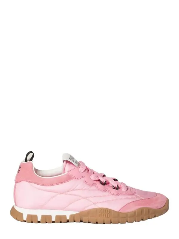 Miu Miu Tyre Sneakers In Technical Fabric And Suede - Multicolor