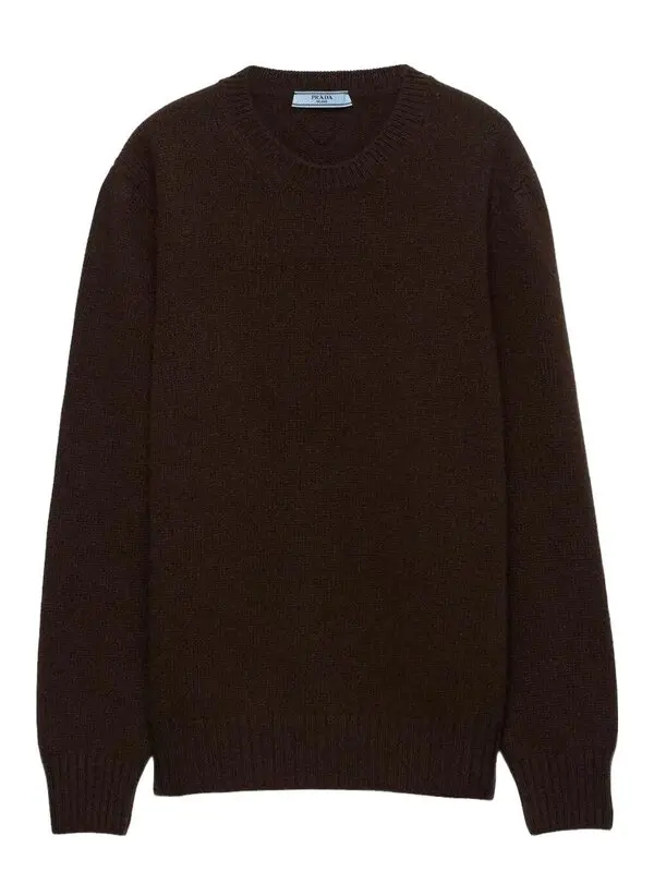 Prada Wool And Cashmere Crew-neck Sweater - Brown
