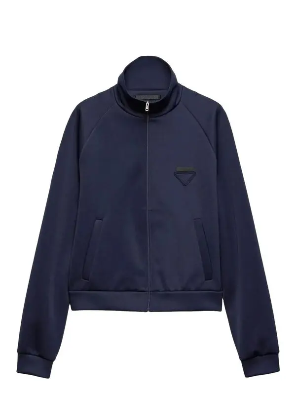Prada Zippered Technical Fabric Jacket - Blue