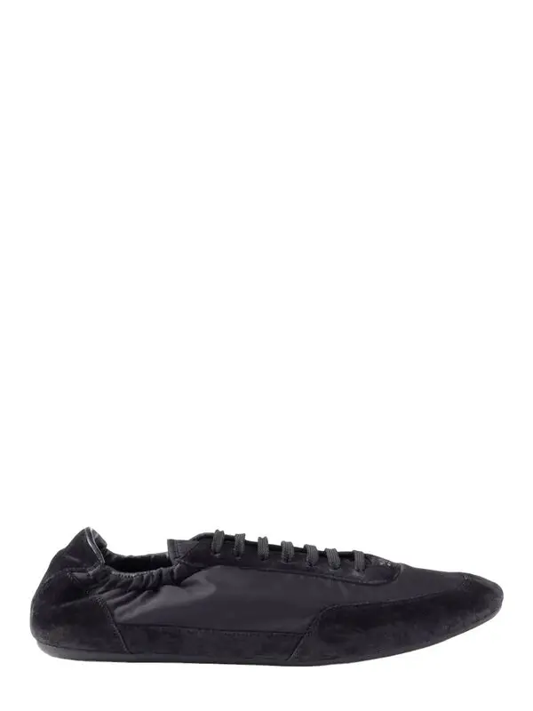 Prada Re-nylon And Suede Elasticized Sneakers - Black