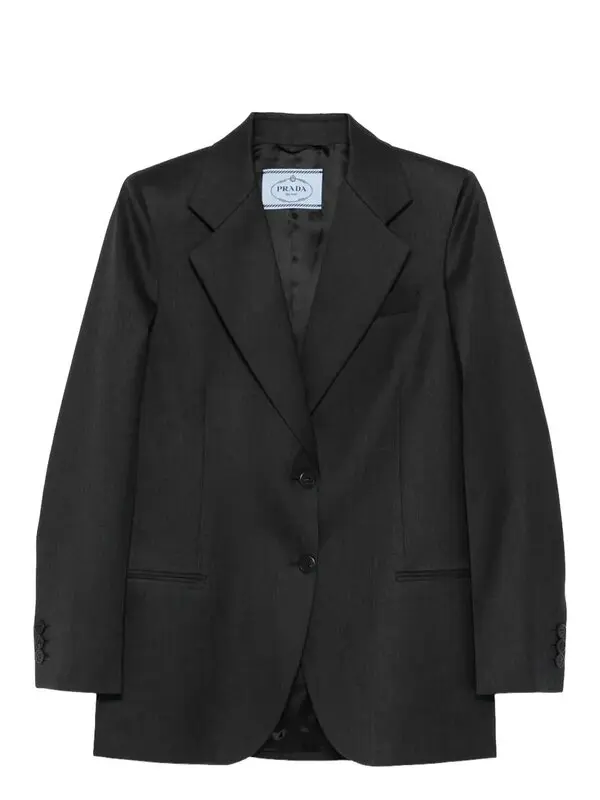 Prada Notched-lapels Wool Blazer - Grey