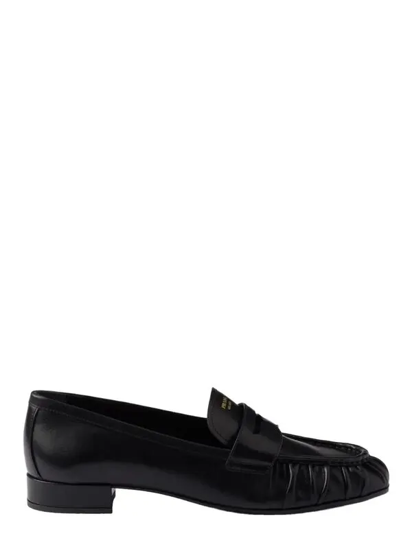 Prada Leather Penny Loafers - Black