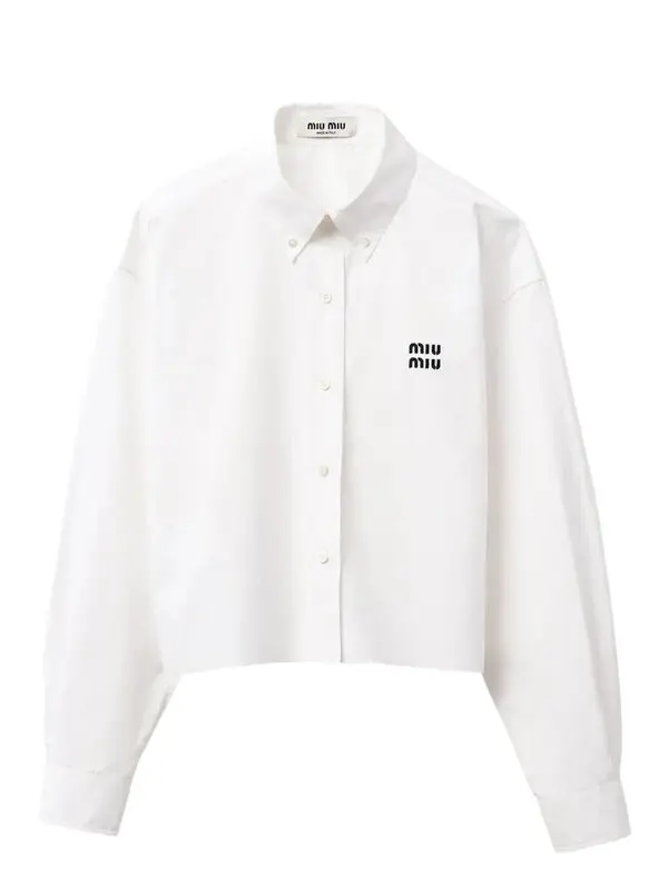 Miu Miu Poplin Boxy Shirt - White