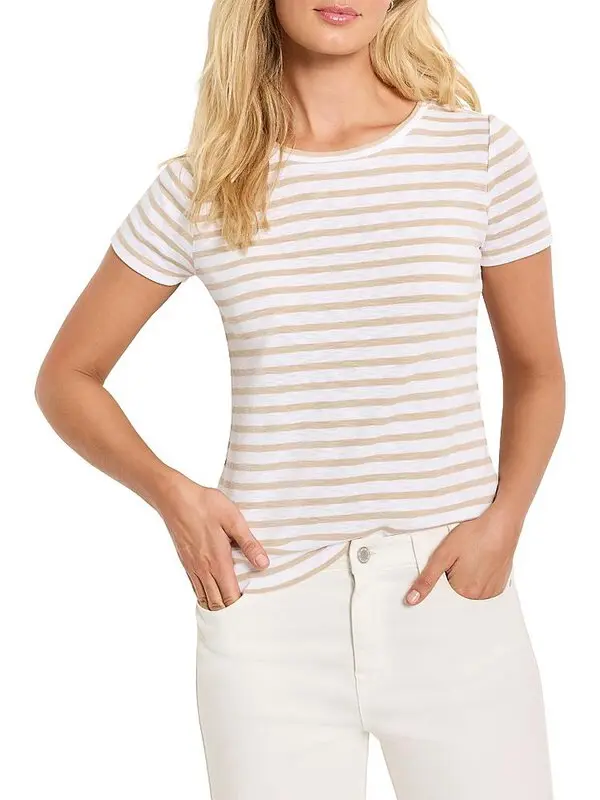 NIC+ZOE Striped Scoop Neck Tee - Neutral Multi