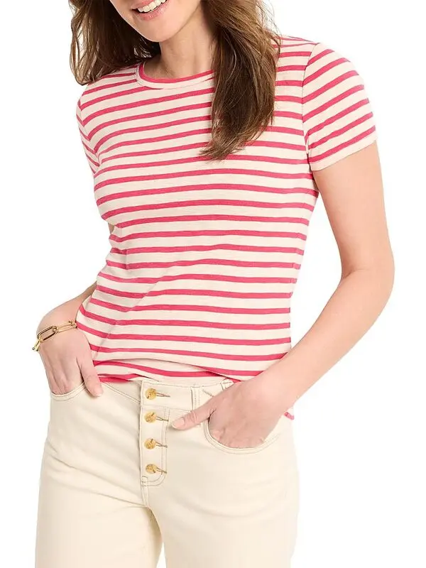 NIC+ZOE Striped Scoop Neck Tee - Pink Multi