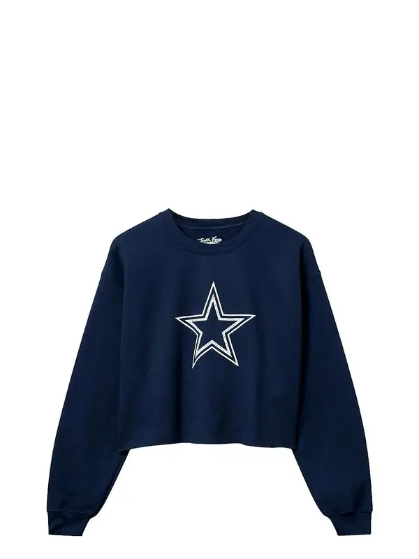 Junk Food Clothing Nfl Dallas Cowboys Crop Fleece - Navy